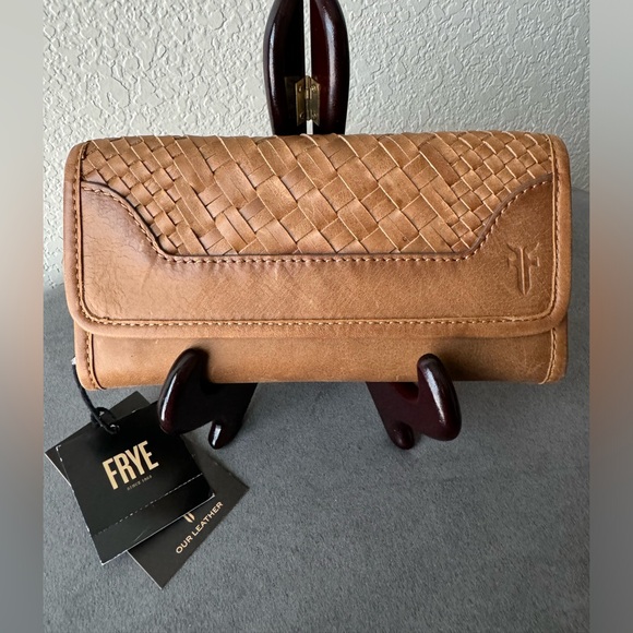Frye | Bags | Nwt Frye Long Basket Woven Amber Leather Wallet | Poshmark